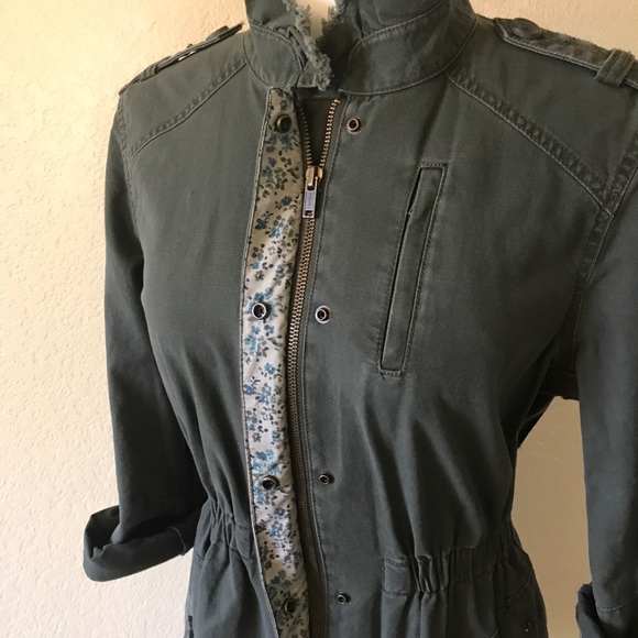 Elle | Jackets & Coats | Elle Olive Green Twill Jacket Size Small ...
